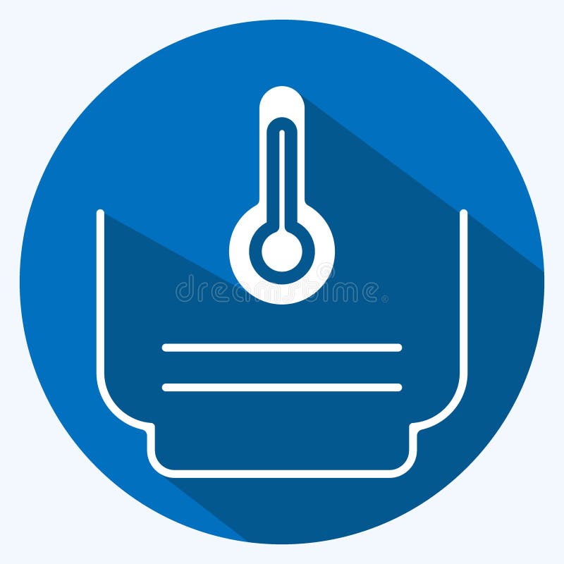 Icon Temperature. Related To Laundry Symbol. Long Shadow Style. Simple ...
