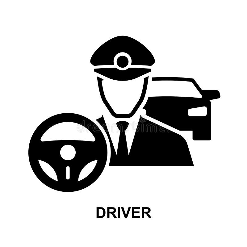 Driver Icon Isolated on White Background. Stock Vector - Illustration ...