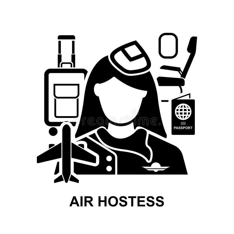 Air Hostess Icon. Trendy Air Hostess Logo Concept on White Background ...