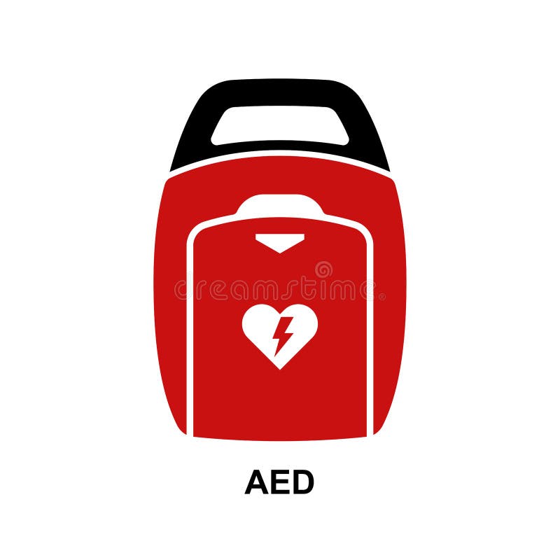 AED Icon, Automated External Defibrillator Sign Isolated on White ...