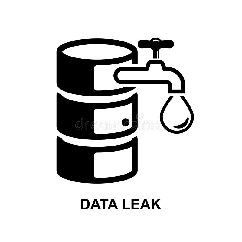Data Leak Icon.the Black Data Leak Symbol Isolated on Background Stock ...