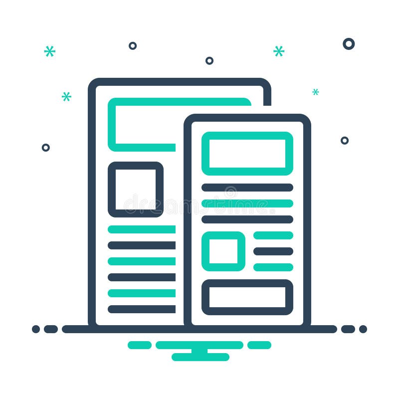 Mix Icon for Template, Arrangement and Newspaper Stock Vector ...