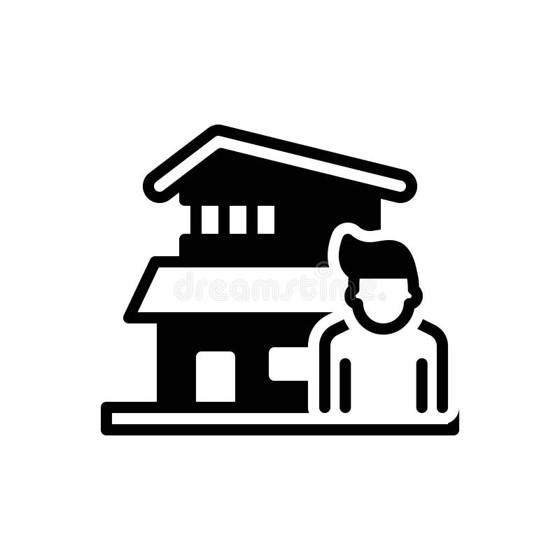Black Solid Icon for Tenant, Occupant and Property Stock Vector ...