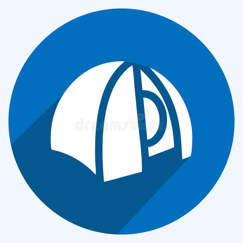 Icon Tent. Suitable for Education Symbol. Long Shadow Style. Simple ...