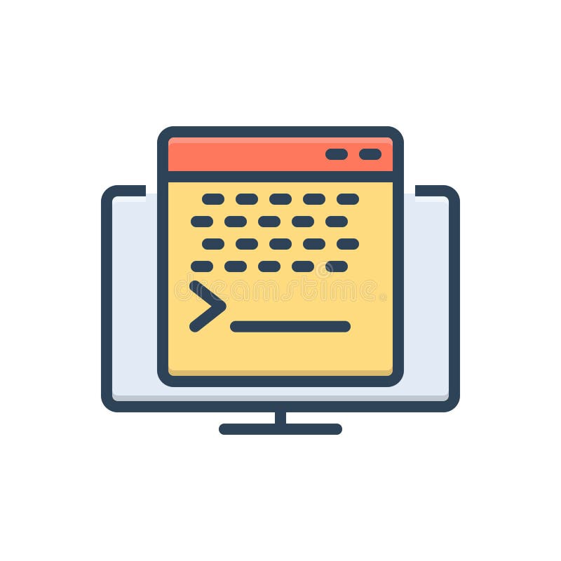 Color Illustration Icon for Terminal, Script and Application Stock ...