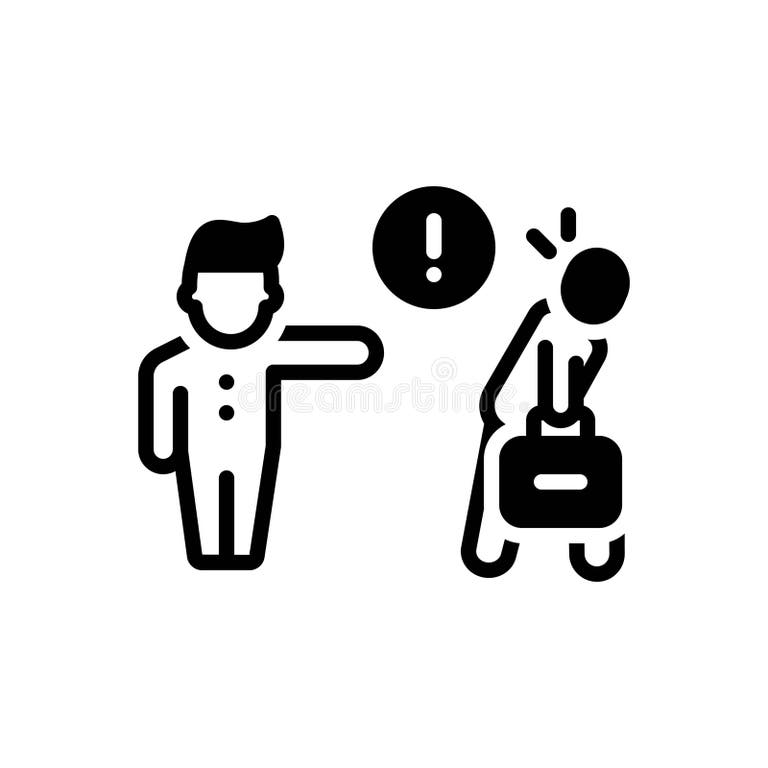 Black Solid Icon for Termination, Lay Off Job and Closure Stock Vector ...