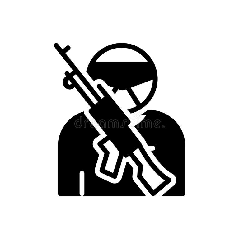 Black Solid Icon for Terror, Panic and Consternation Stock Vector ...