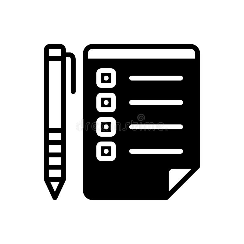 Black Solid Icon for Test, Trial and Check Up Stock Vector ...