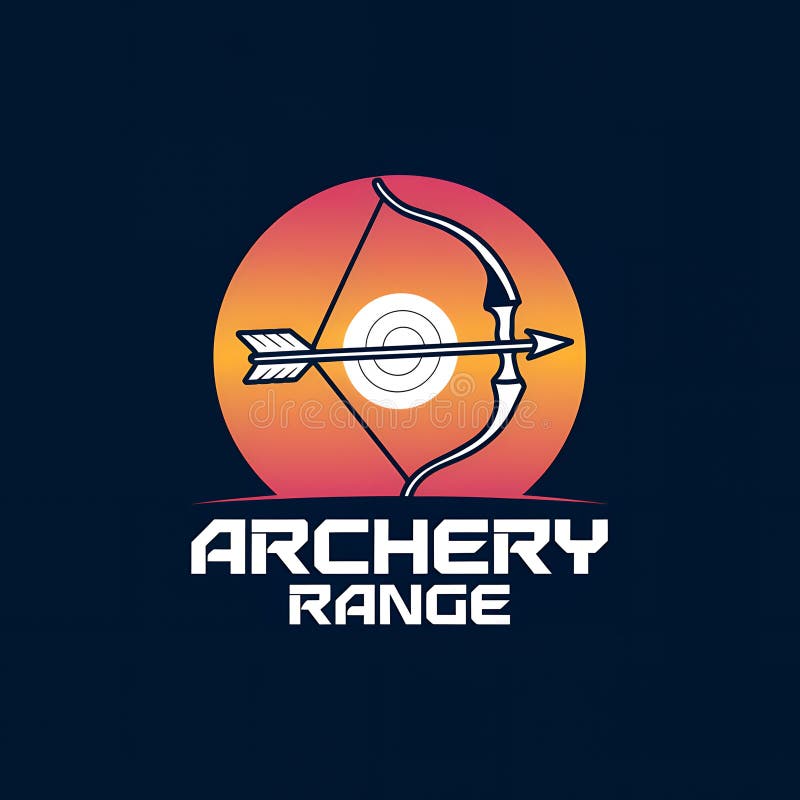 Archery Range Logo with Bow and Arrow Stock Illustration - Illustration ...