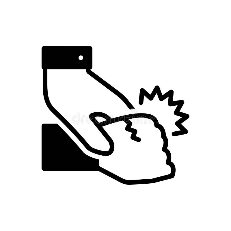 Black Solid Icon for Their, Hand and Punch Stock Vector - Illustration ...