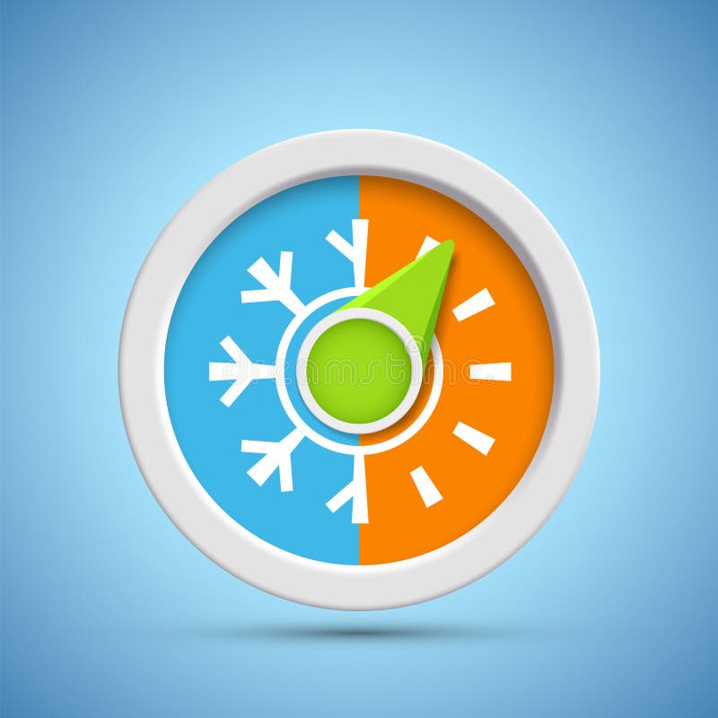 Icon Thermostat. Climate Control Regulator with Hot and Cold ...