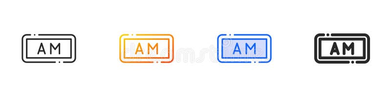 Am Icon.Thin Linear, Gradient, Blue Stroke and Bold Style Design ...