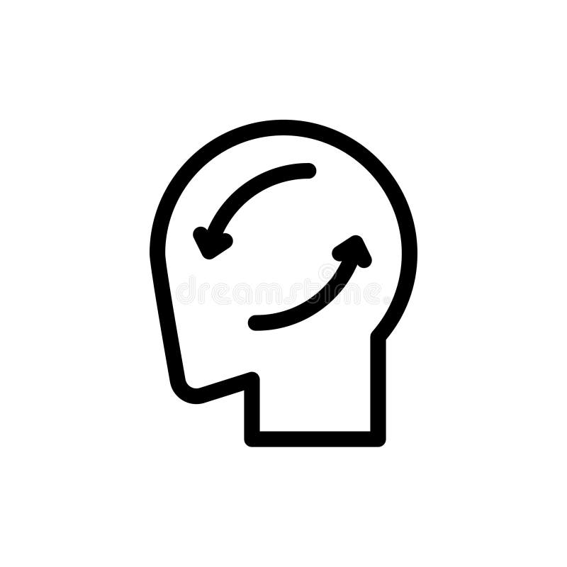 Icon Thinking Head Rotation Arrow Stock Illustration - Illustration of ...