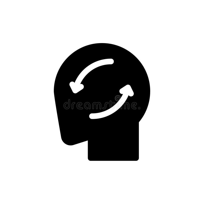 Icon Thinking Head Rotation Arrow Stock Vector - Illustration of ...