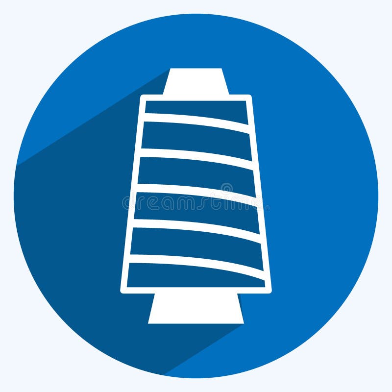 Icon Thread Spool. Suitable for Tailor Symbol. Long Shadow Style ...