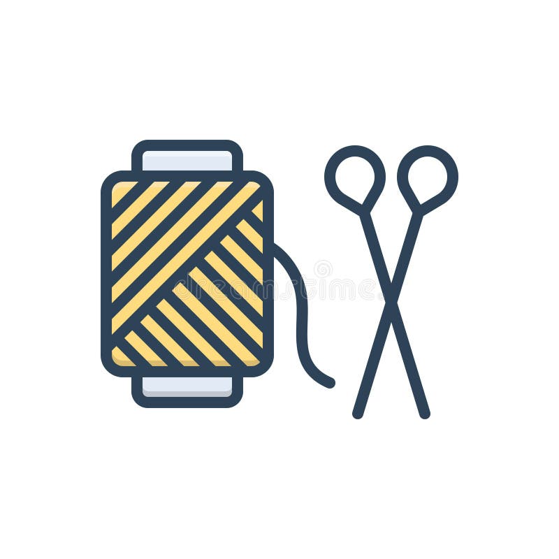 Color Illustration Icon for Threaded, Needlework and Needle Stock ...