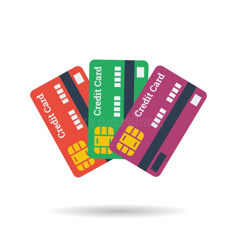Icon of Three Credit Plastic Cards Stock Illustration - Illustration of ...