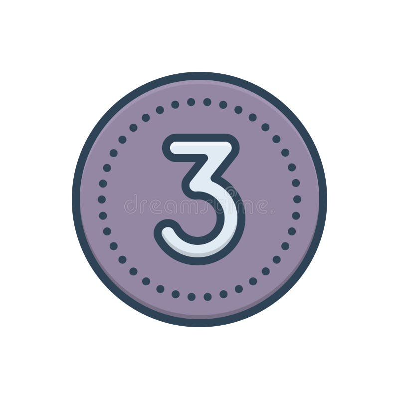 Color Illustration Icon for Three, Digit and Mathematical Stock ...