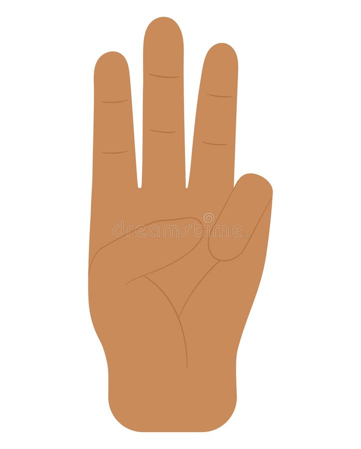 Icon with three fingers up stock vector. Illustration of three - 256278220