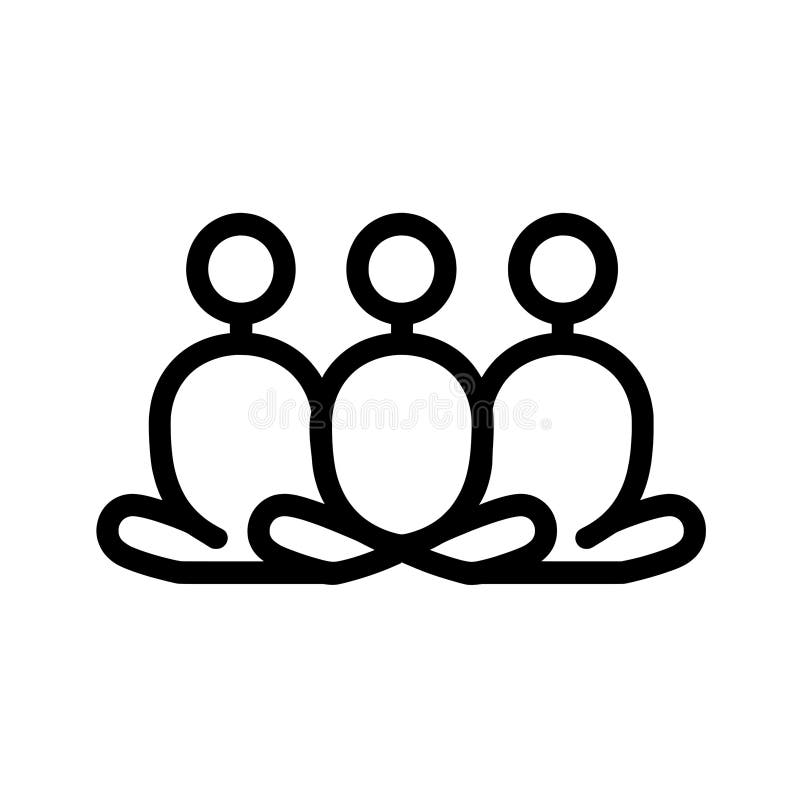 Icon of Three People Sitting Together Symbolizing Collaboration. Stock ...