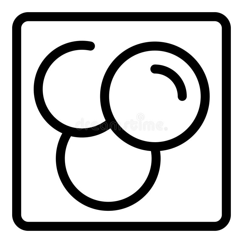 Icon of Three Round Objects Touching Inside Square Frame Stock ...