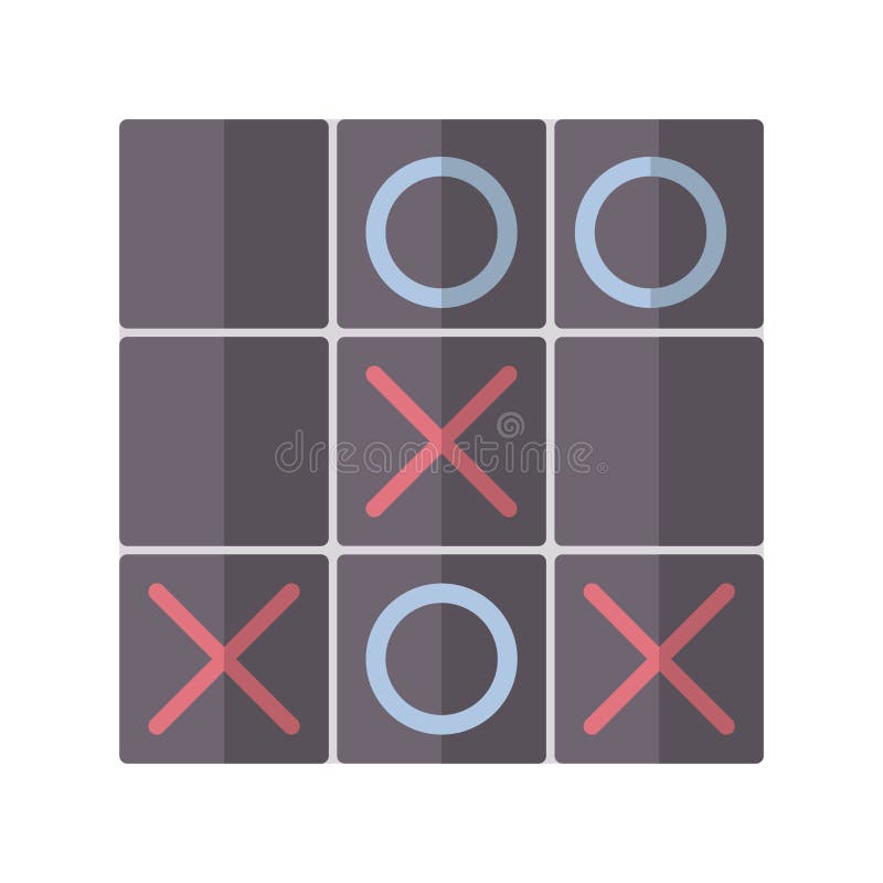 Icon Tic Tac Toe in Flat Style. Vector Illustration and Editable Stroke ...