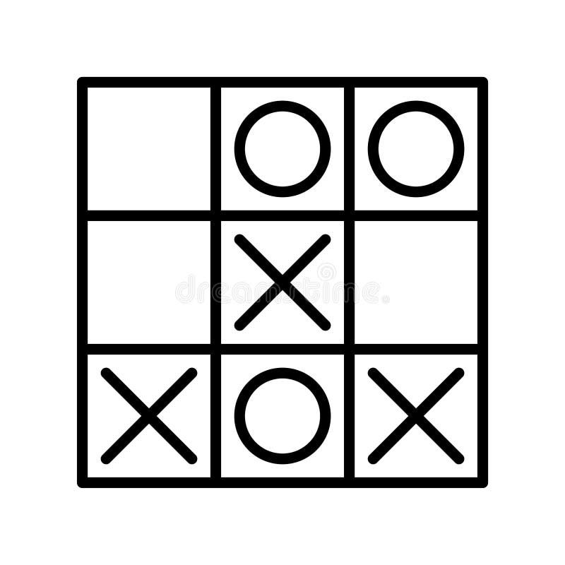 Icon Tic Tac Toe in Outline Style. Vector Illustration and Editable ...