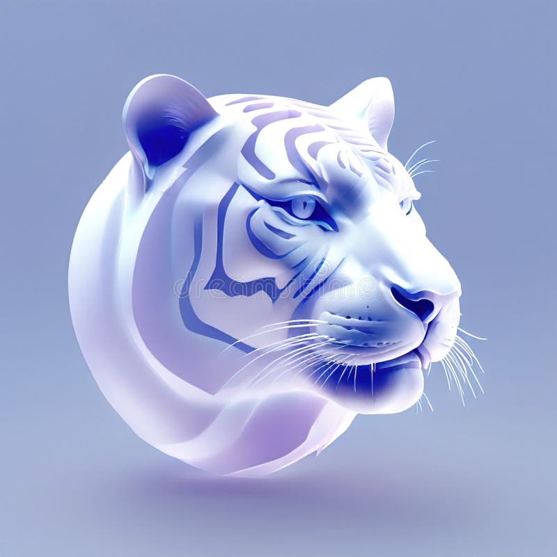 Icon of Tiger, Glossy Glass Style Stock Illustration - Illustration of ...