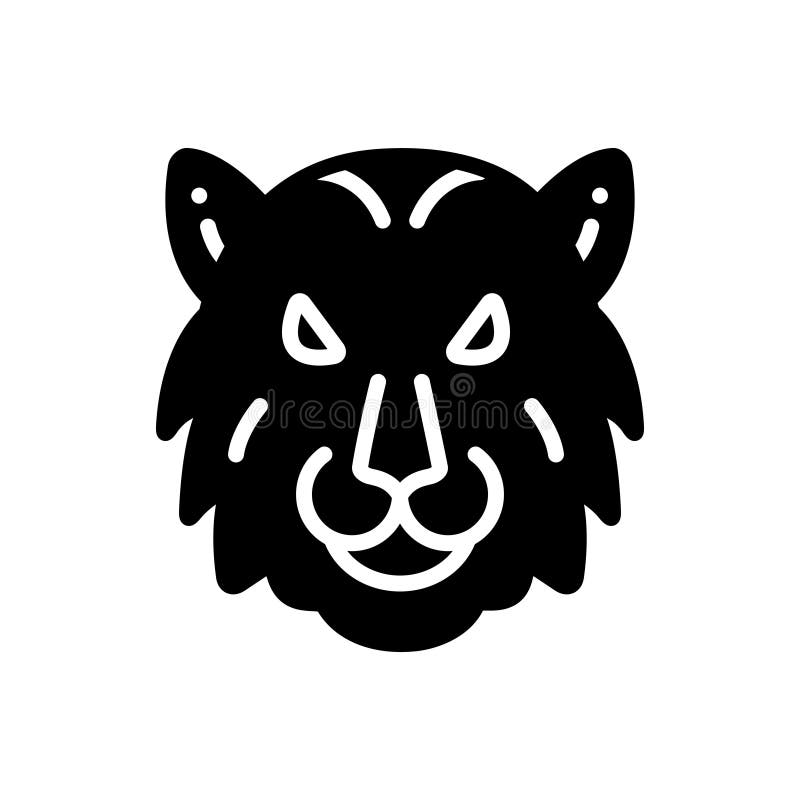 Black Solid Icon for Tiger, Zoo and Animal Stock Vector - Illustration ...