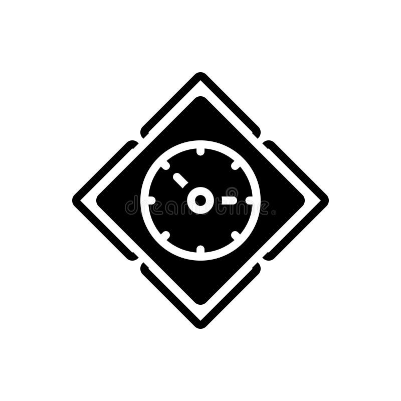 Black Solid Icon for Time, Dials and Clock Stock Illustration ...