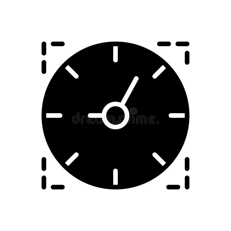 Black Solid Icon for Time, Period and Duration Stock Vector ...