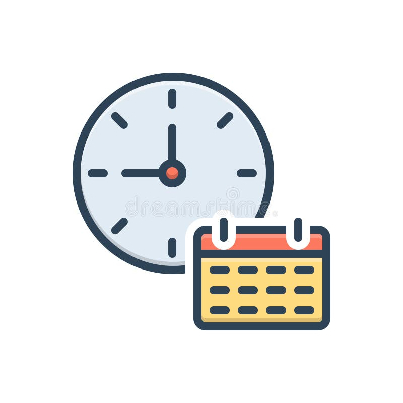 Color Illustration Icon for Time Table, Clock and Analog Stock ...