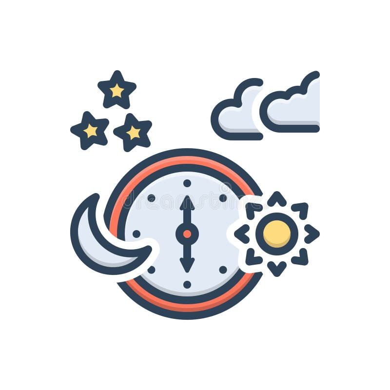 Color Illustration Icon for Time Zone, Clock and Time Stock ...