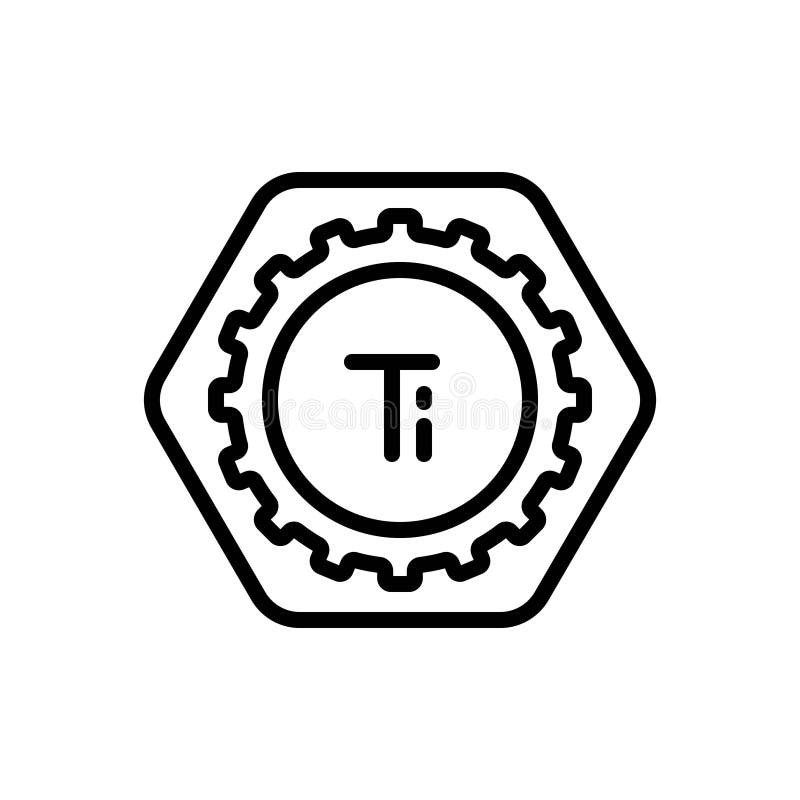 Black Line Icon for Titanium, Periodic and Material Stock Vector ...