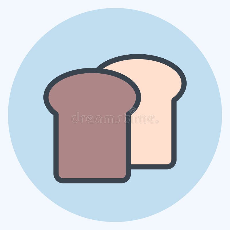 Icon Toast Bread. Suitable for Bakery Symbol. Color Mate Style. Simple ...