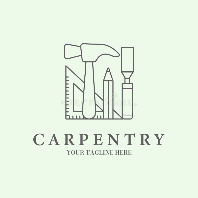 Icon Tool Carpentry Line Logo Design Minimalist Art Illustration Vector ...