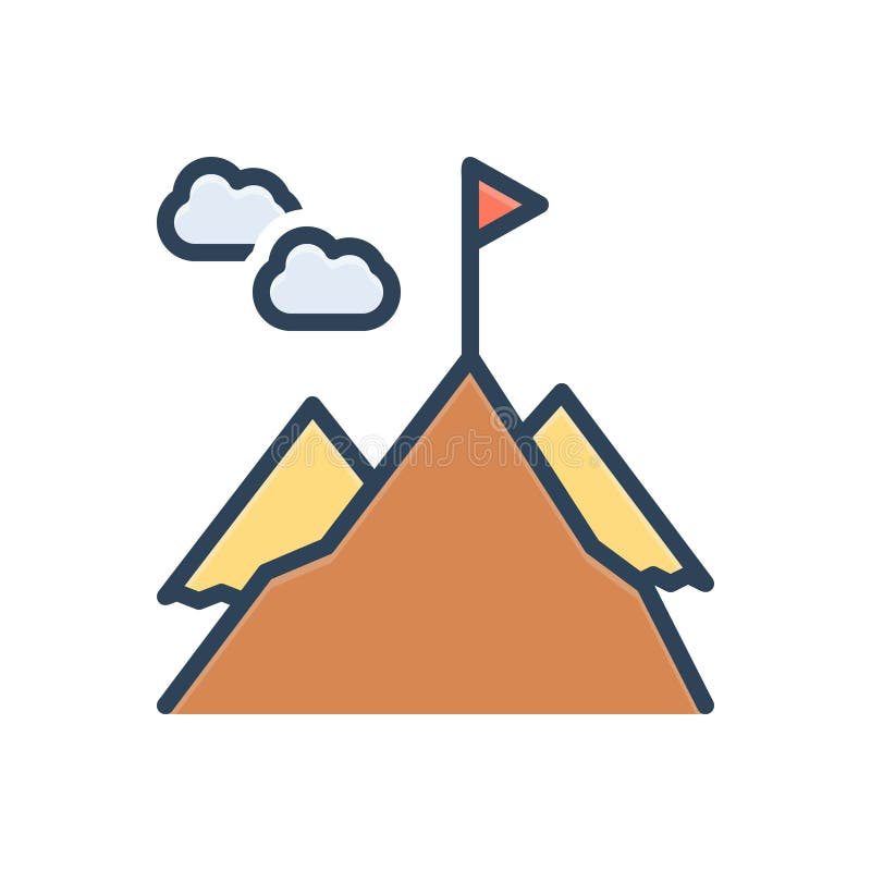 Color Illustration Icon for Top, Peak and Pinnacle Stock Illustration ...
