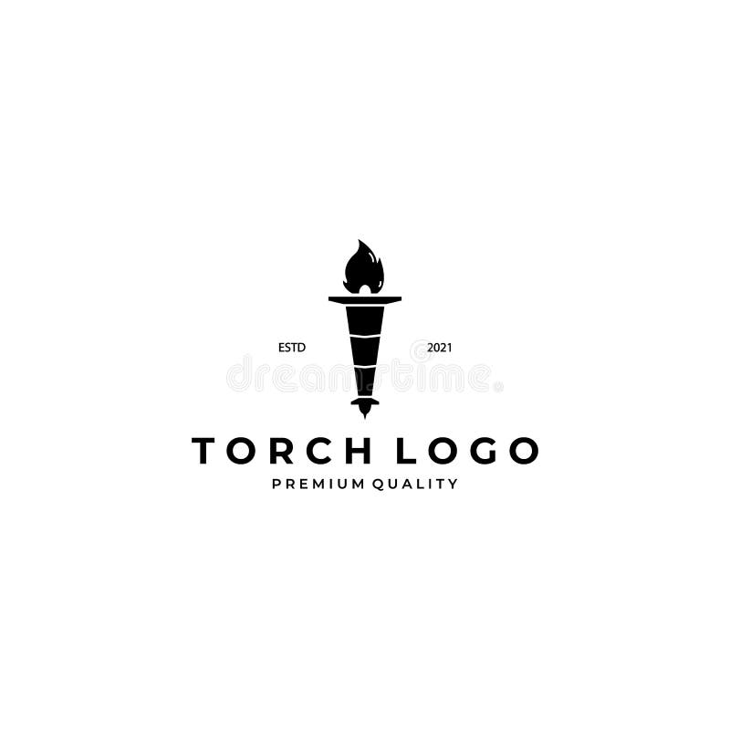 Icon Torch Logo Vector Illustration Design Line Art Linear Template ...