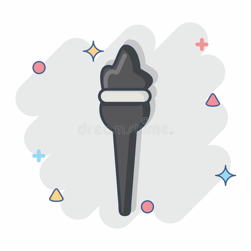 Icon Torch. Related To Decoration Symbol. Comic Style. Simple Design ...