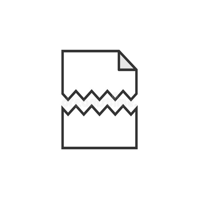 Icon of a Torn Blank Sheet of Paper. Damaged Document or File Stock ...