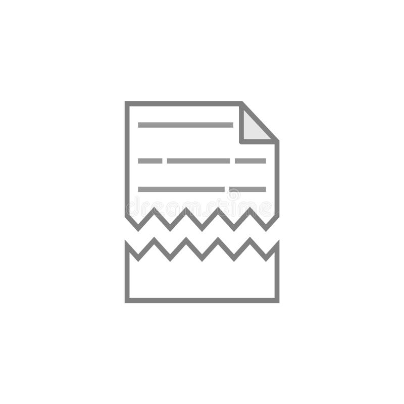 Icon of a Torn Sheet of Paper with Text. Damaged Document or File Stock ...