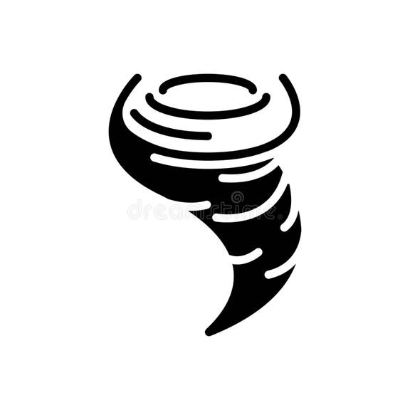 Black Solid Icon for Tornado, Maelstrom and Disaster Stock Illustration ...