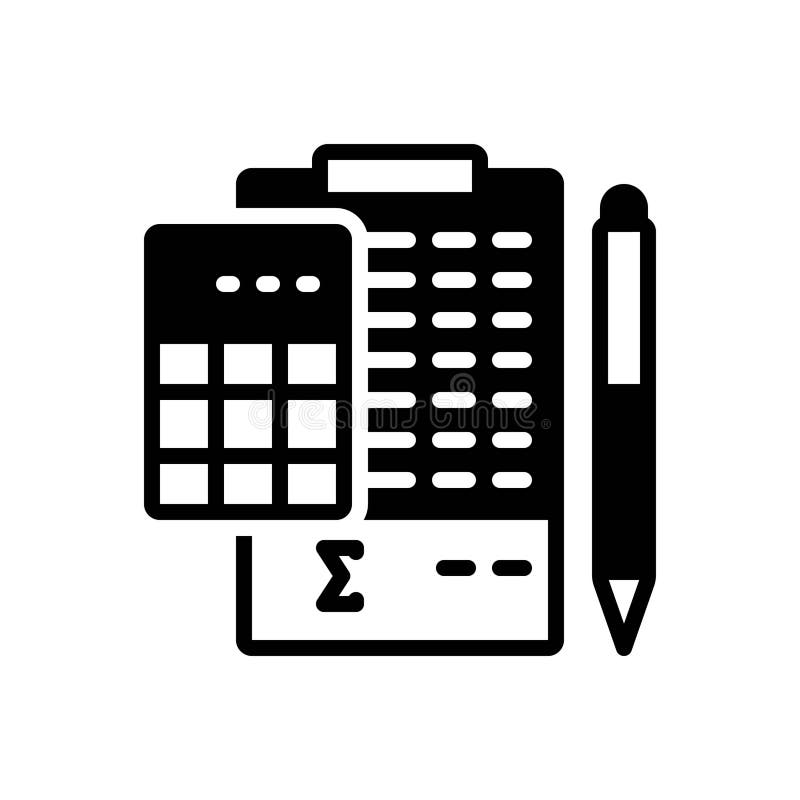 Black Solid Icon for Total, Entire and Account Stock Vector ...