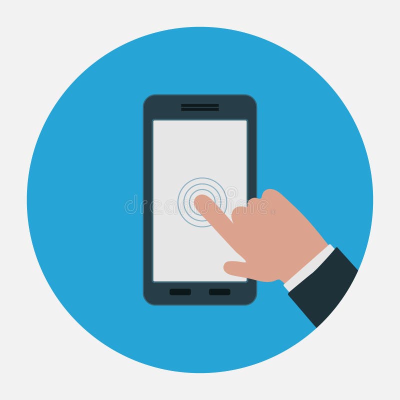 Icon Touch Screen Control Technology Flat Design Sign for Sm Stock ...