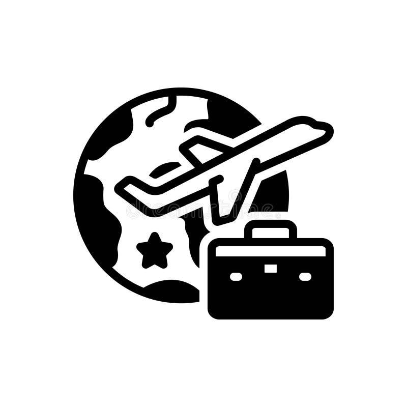 Black Solid Icon for Tour, Travel and Luggage Stock Vector ...