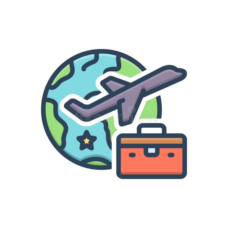 Color Illustration Icon for Tour, Travel and Luggage Stock Illustration ...