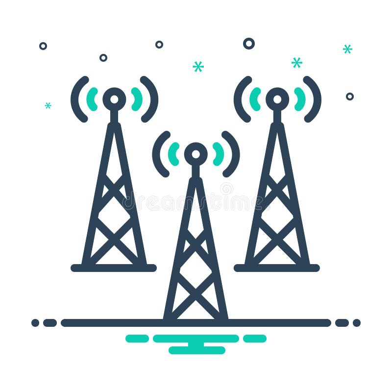 Mix Icon for Towers, Network and Transmitter Stock Vector ...