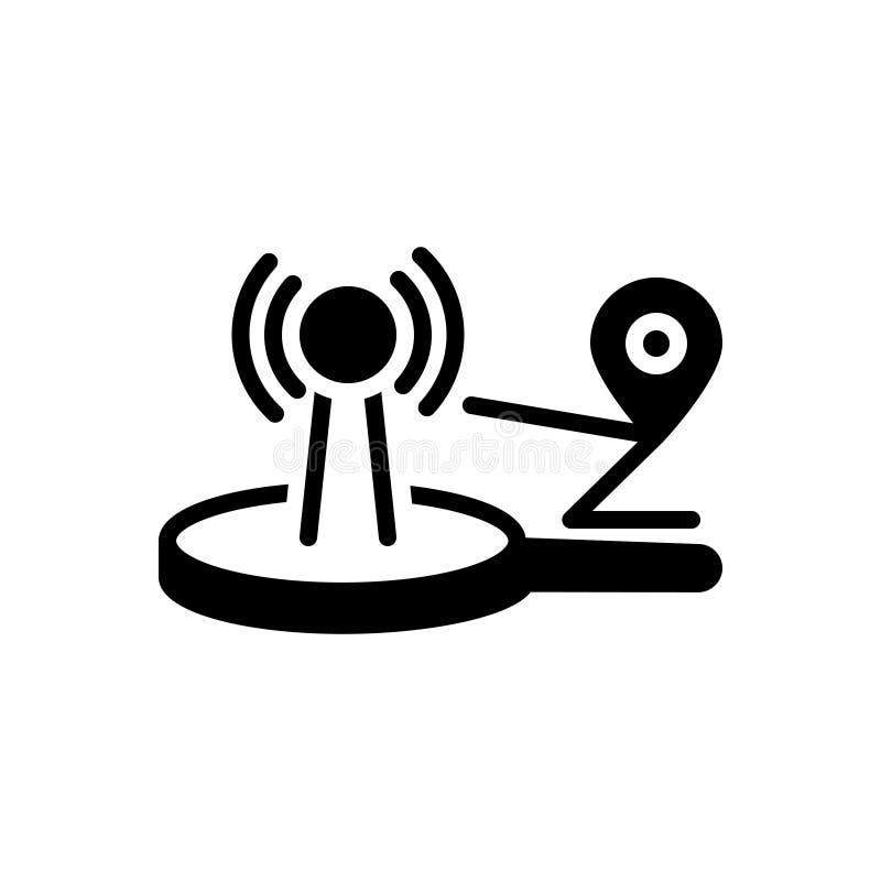 Black Solid Icon for Tracking, Gps and Mark Stock Vector - Illustration ...