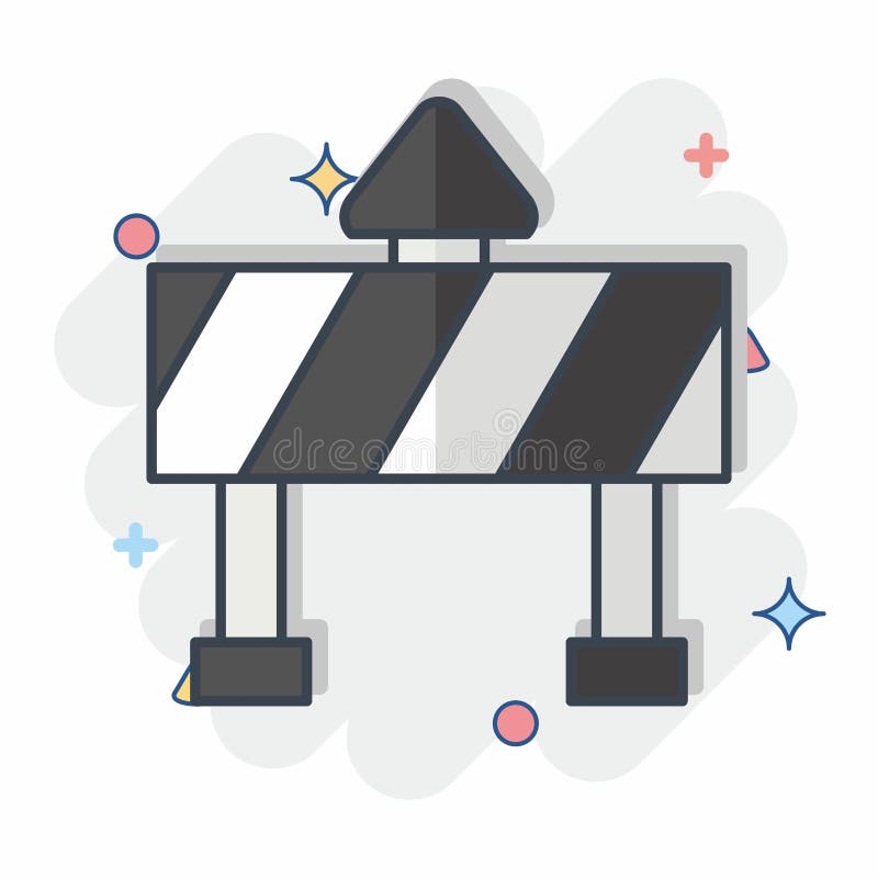 Icon Traffic Barrier. Related To Mining Symbol. Comic Style. Simple ...