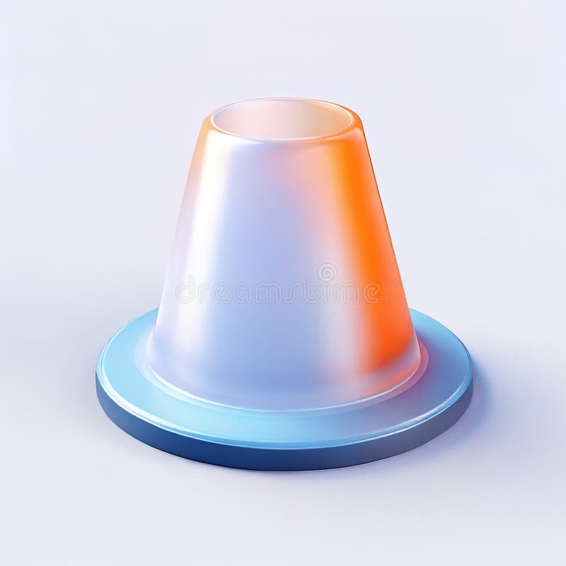 Icon of Traffic Cone, Glossy Glass Style Stock Illustration ...
